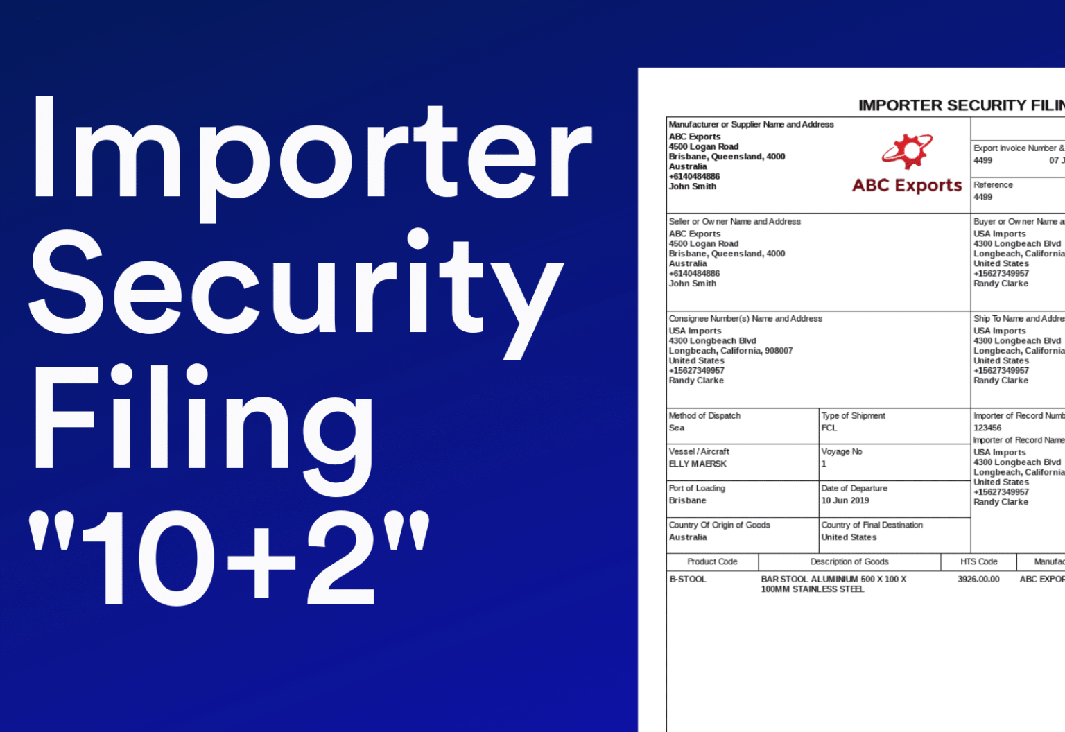 ISF Importer Security Filing for shipments to the USA | IncoDocs