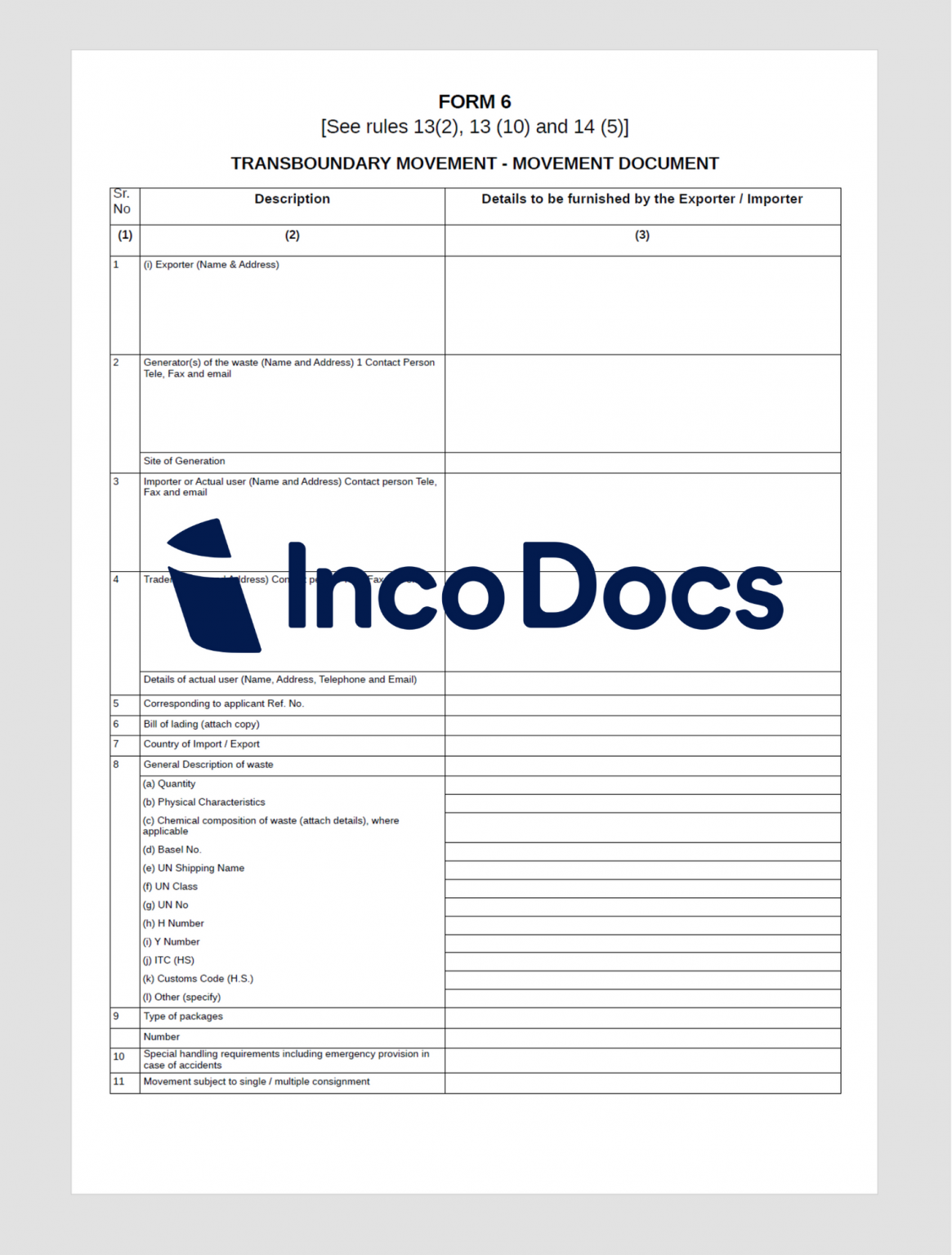 Create and Download a Form 6 Transboundary Movement Document for ...