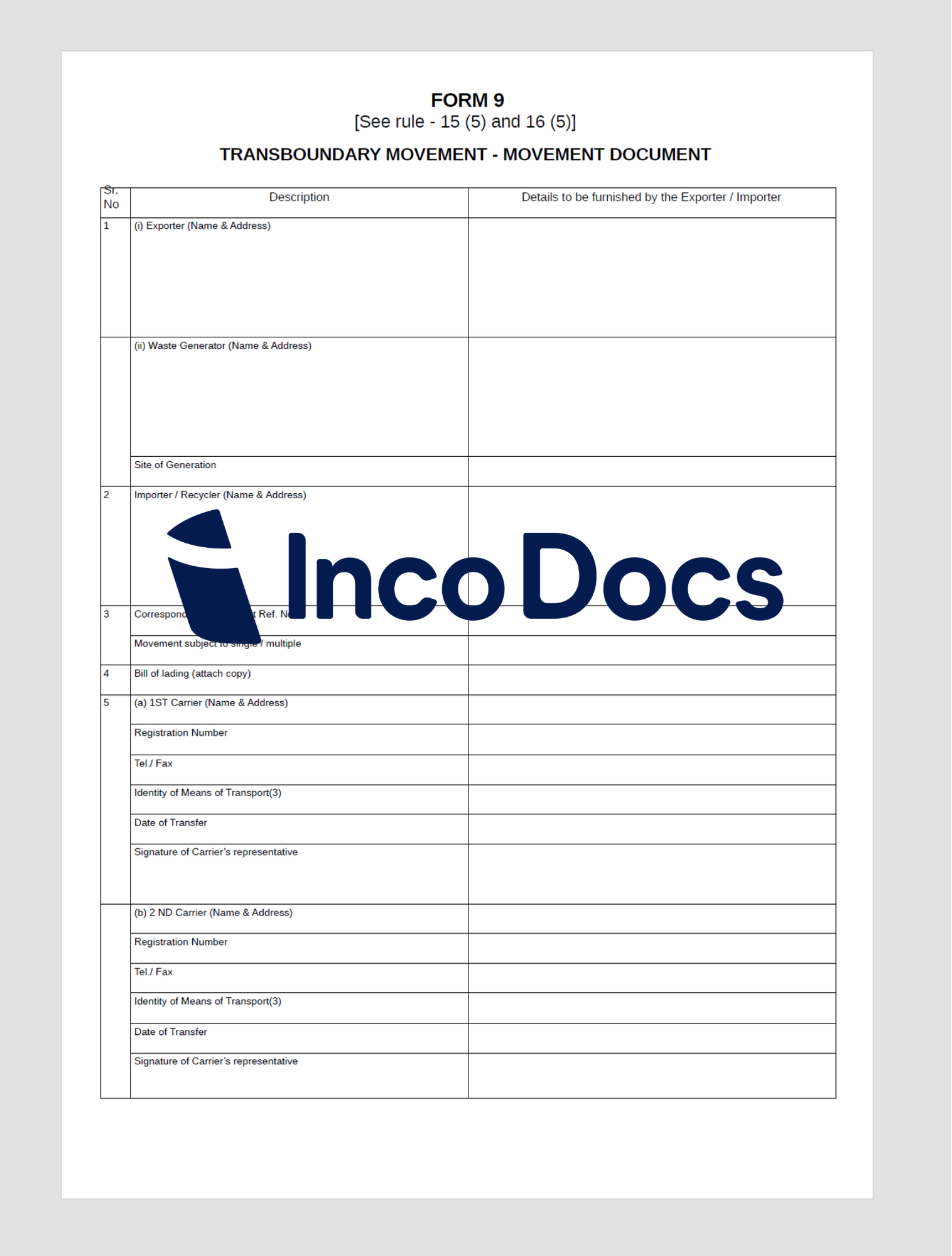 Create and Download a Form 9 Transboundary Movement Document for ...
